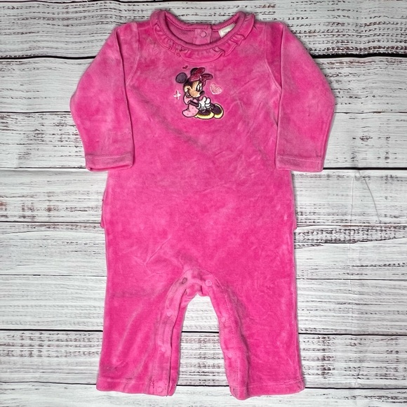 Disney | One Pieces | Disney Minnie Mouse Velour Jumpsuit | Poshmark
